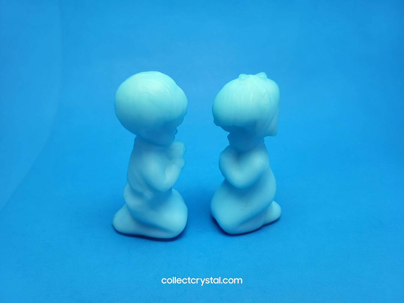 Fenton Boy and Girls Prayers set of 2 Blue custard Uranium 4' tall ...